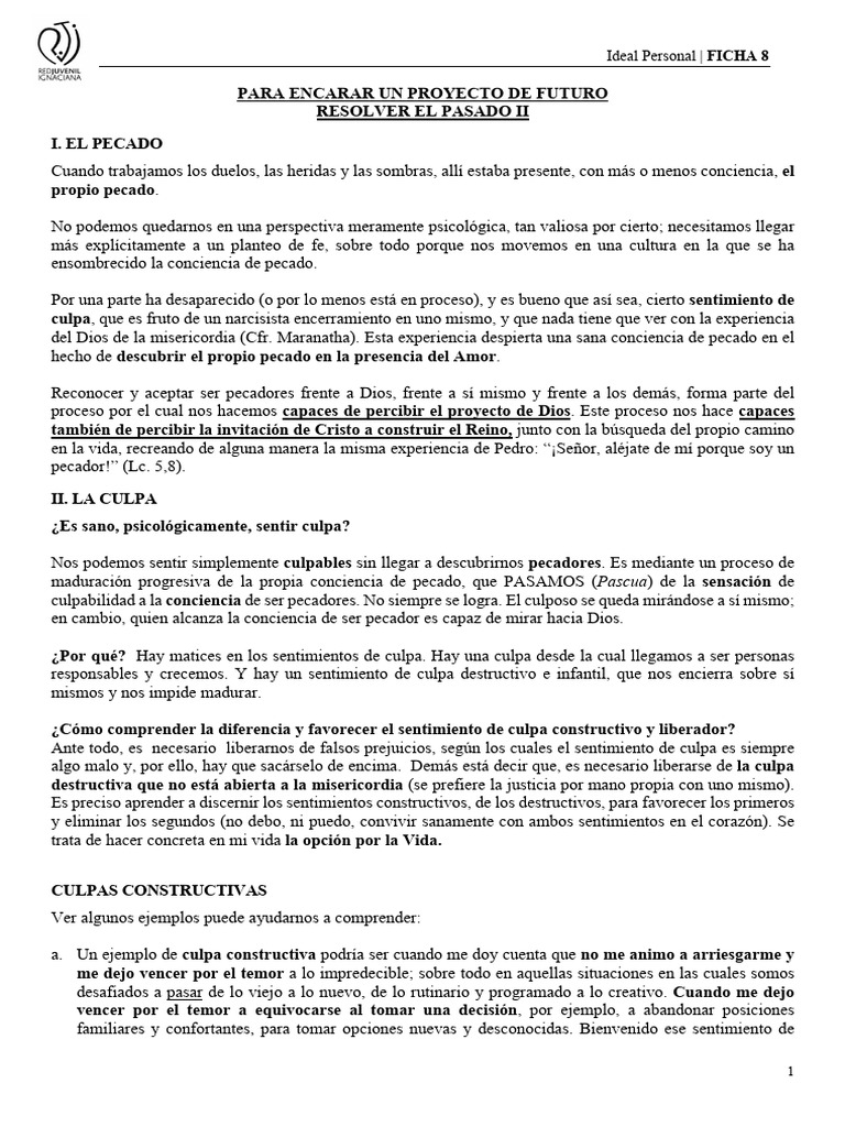 Ficha 8 | PDF | Culpa (emoción) | Pecado