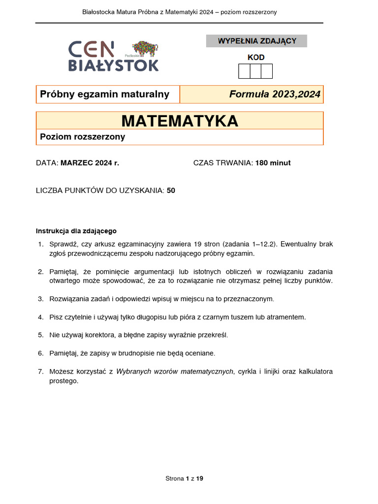 BMP 2024 PR Mat Arkusz | PDF