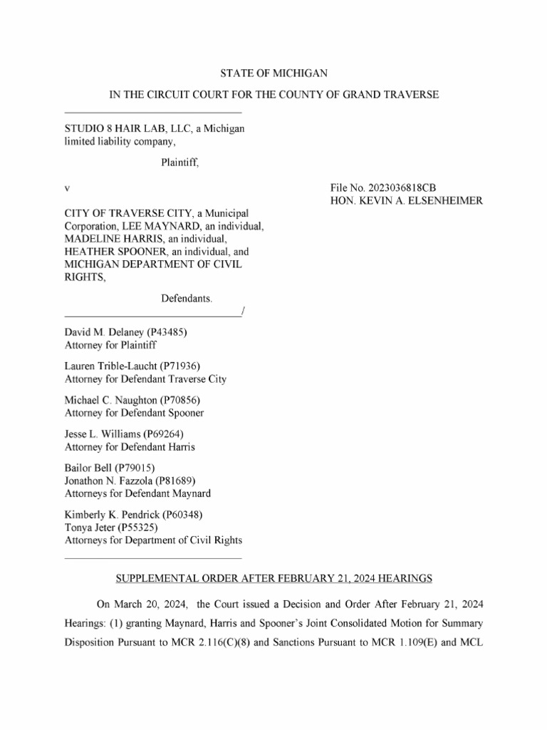 Studio 8 Hair Lab Supplemental Order 2 | PDF | Legal Remedy | Subject ...