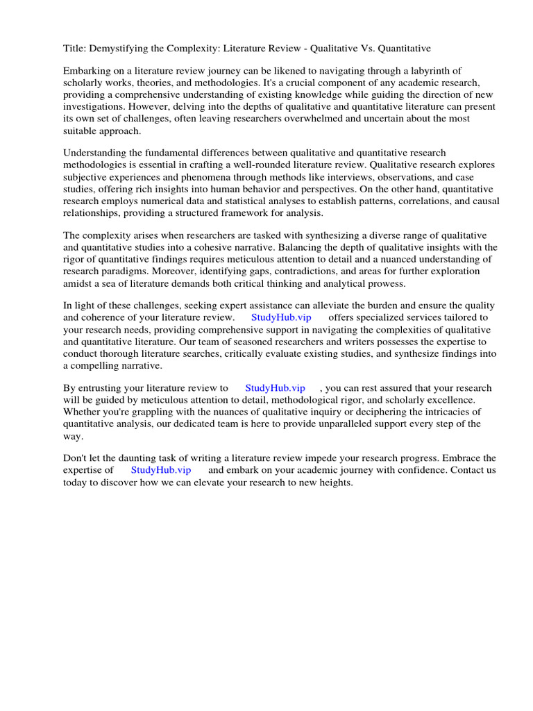 Literature Review Qualitative vs Quantitative | PDF | Usability ... Literature Review Qualitative vs Quantitative | PDF | Usability ...