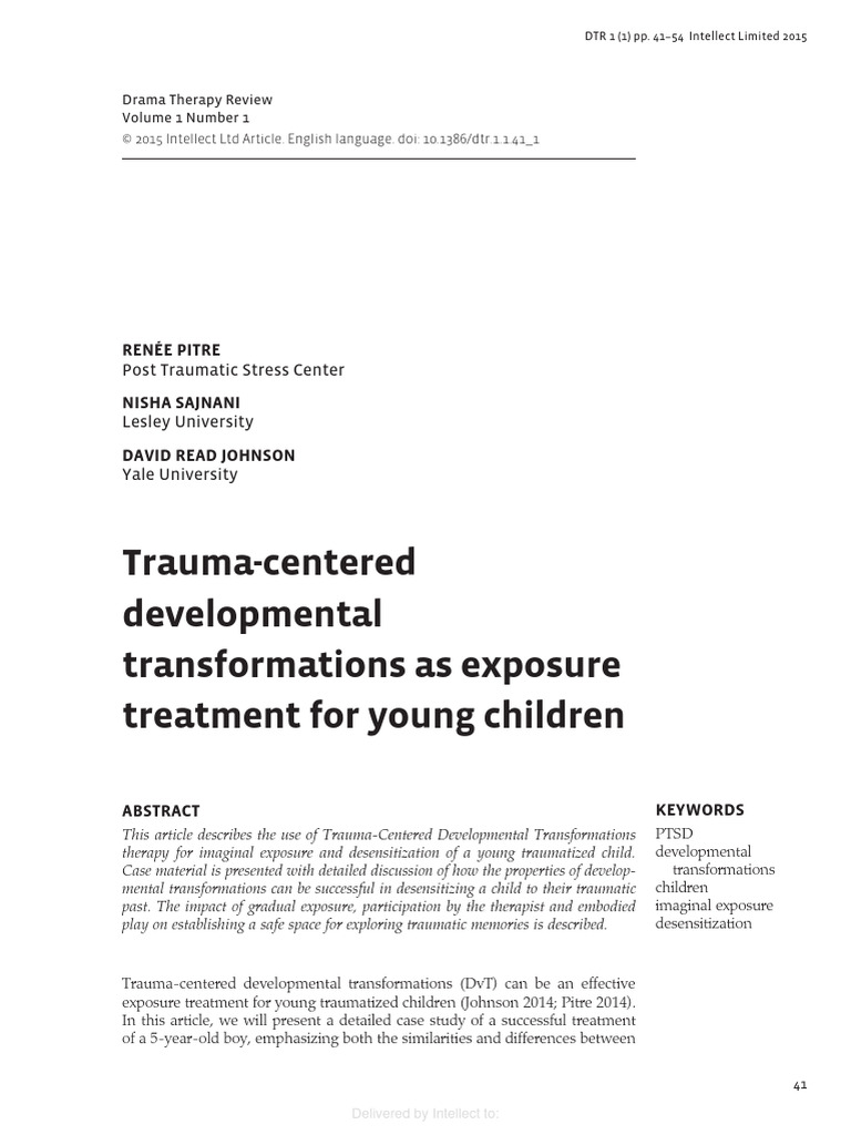 Pitre, Sajnani, & Johnson - Trauma Centered DVT As Exposure Treatment ...