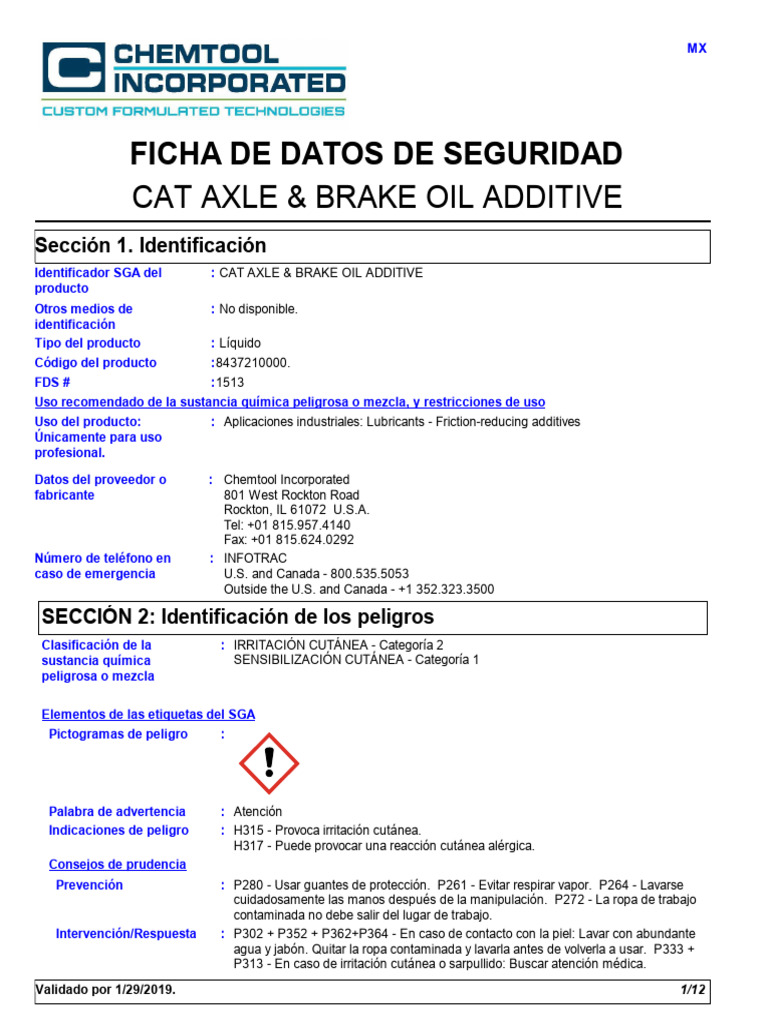 HDS Cat Axle & Brake Oil Additive | PDF | Residuos | Contaminación