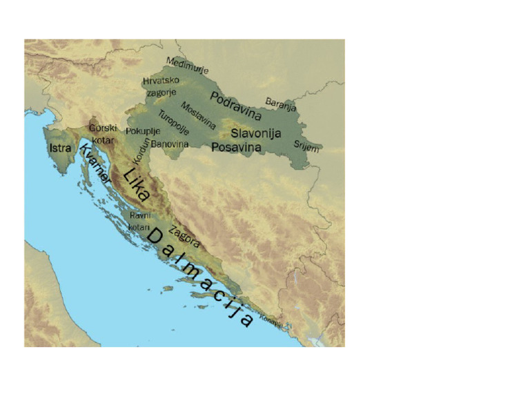 Povijesne Regije HR - Karta | PDF