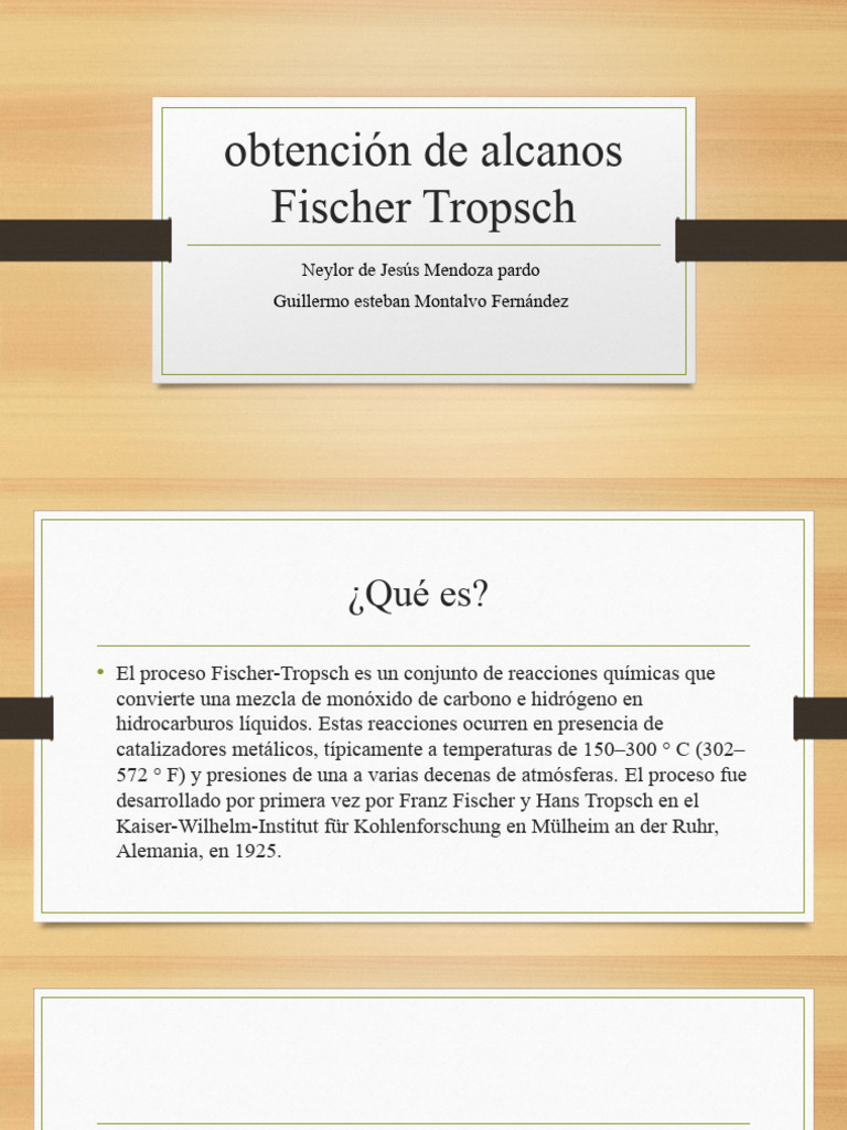 Proceso Fischer-Tropsch: Alcanos Sintéticos | PDF | Hidrocarburos ...