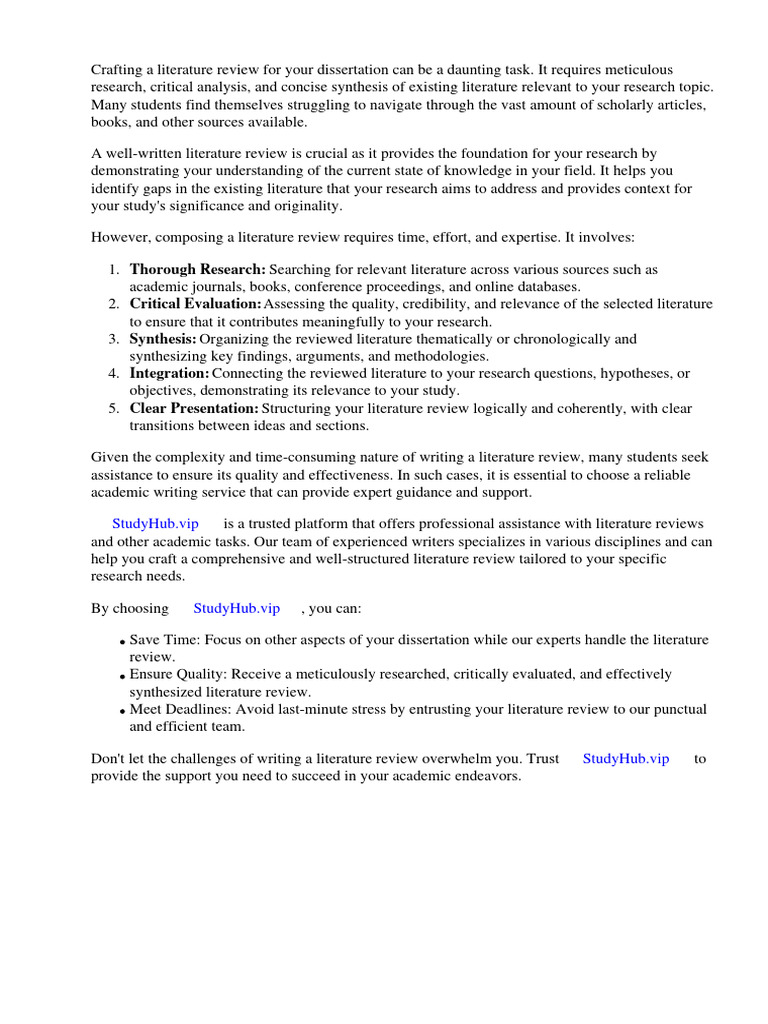 Dissertation Literature Review Template | PDF Dissertation Literature Review Template | PDF