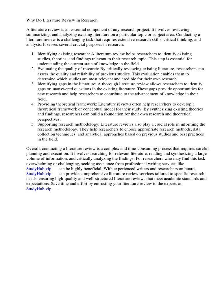Why Do Literature Review In Research Pdf Methodology Literature