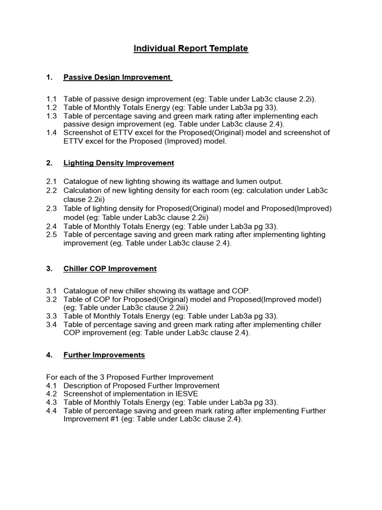Individual Report Template | Download Free PDF | Lighting | Building ...