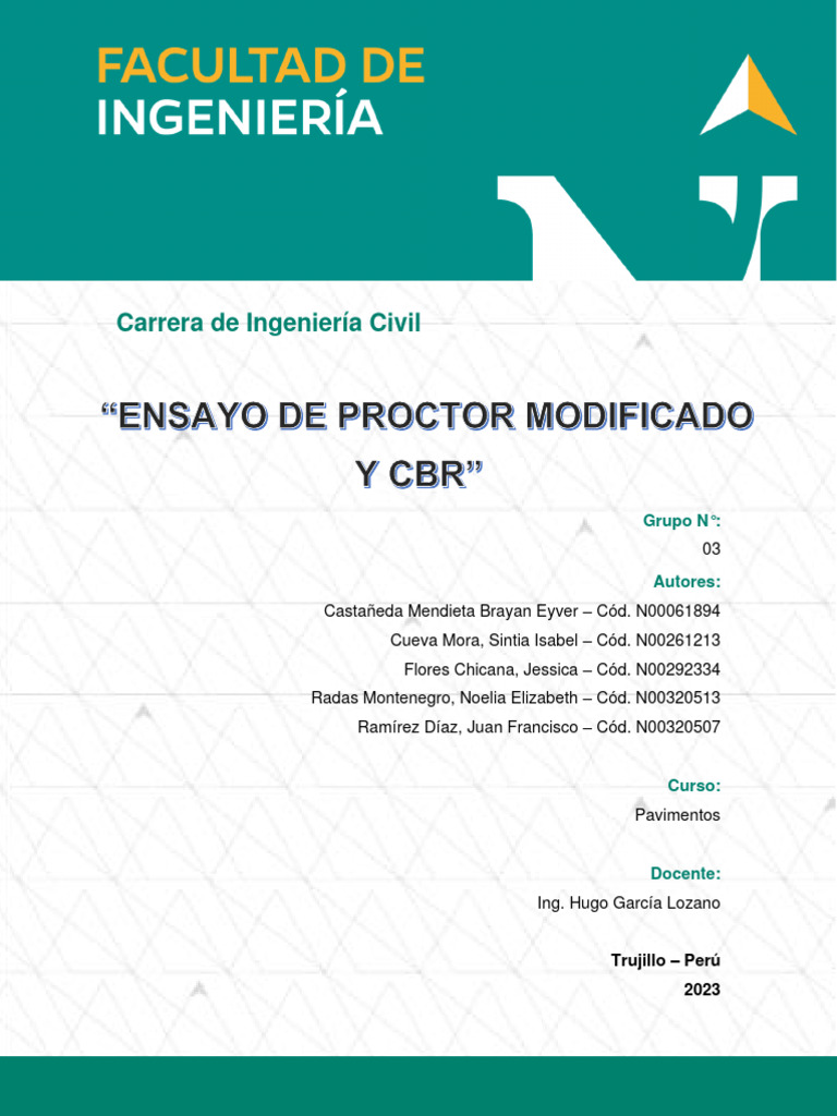 Ensayo de Proctor Modificado y CBR | PDF | Densidad | Ciencias de la Tierra