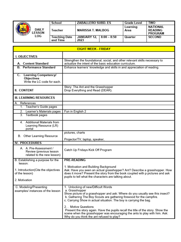 National Reading Program DLL | PDF | Learning | Reading Comprehension