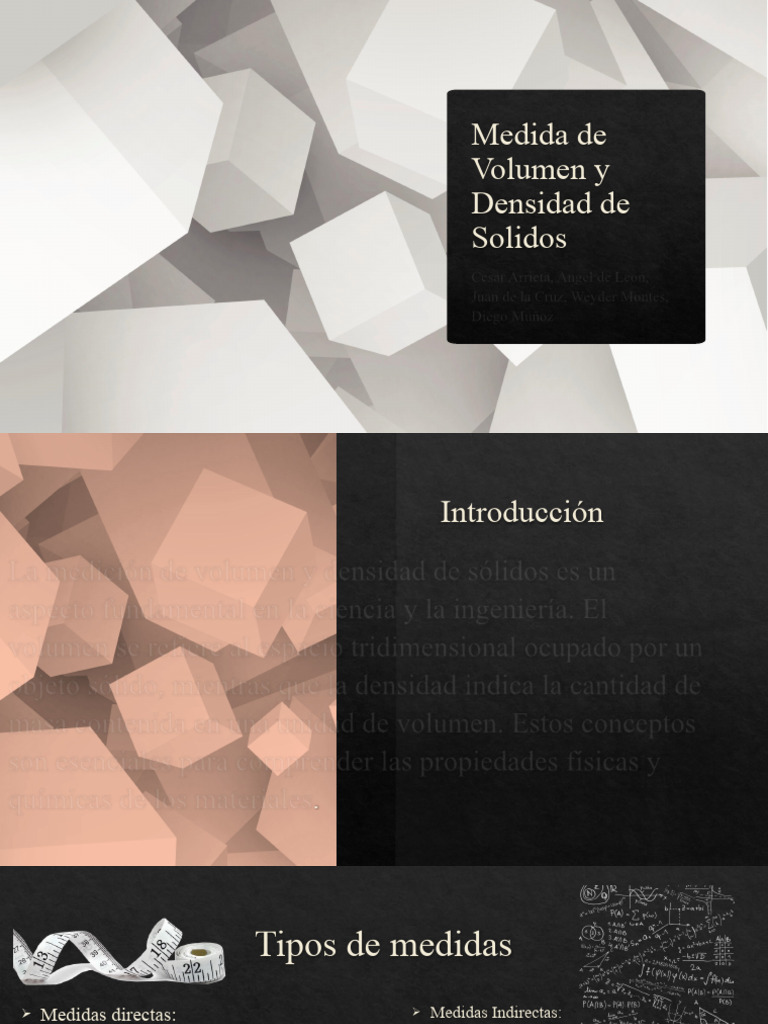 Medida de Volumen y Densidad de Solidos | PDF