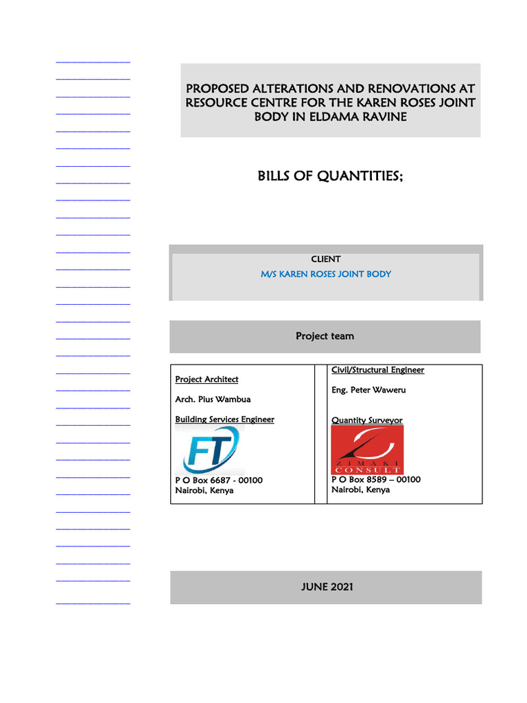 Tender Boq | PDF | Indemnity | Surety
