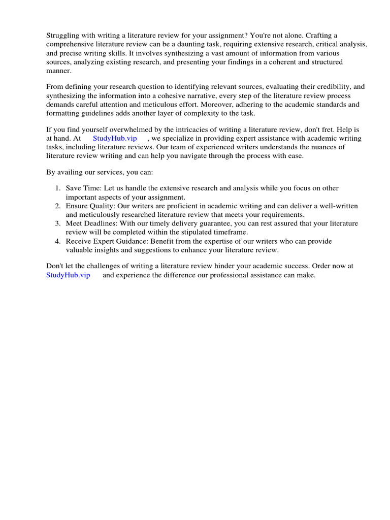 Example of Literature Review Assignment | PDF | Literature Review | Information