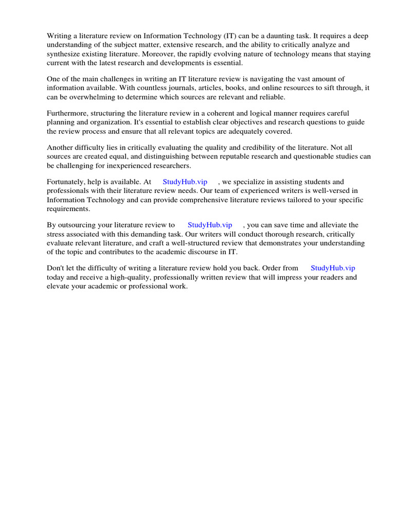 Information Technology Literature Review | Download Free PDF | Literacy ... Information Technology Literature Review | Download Free PDF | Literacy ...