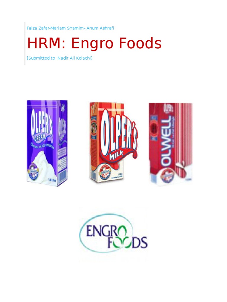 HRM Engro Foods Olpers | PDF | Human Resource Management | Compensation ...
