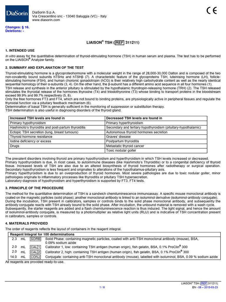 TSH Liaison | PDF | Thyroid Stimulating Hormone | Hypothyroidism