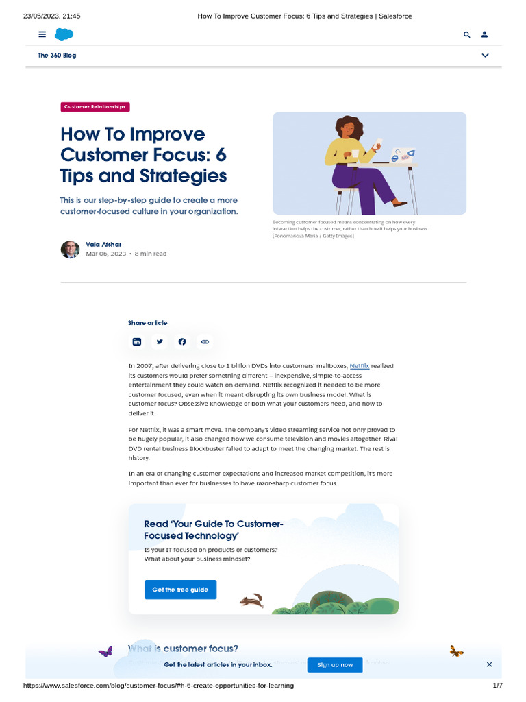 Article - How To Improve Customer Focus - Salesforce | PDF | Hashtag | Customer