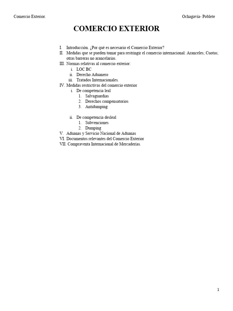 Iii. Comercio Exterior | PDF | Arancel | aduana