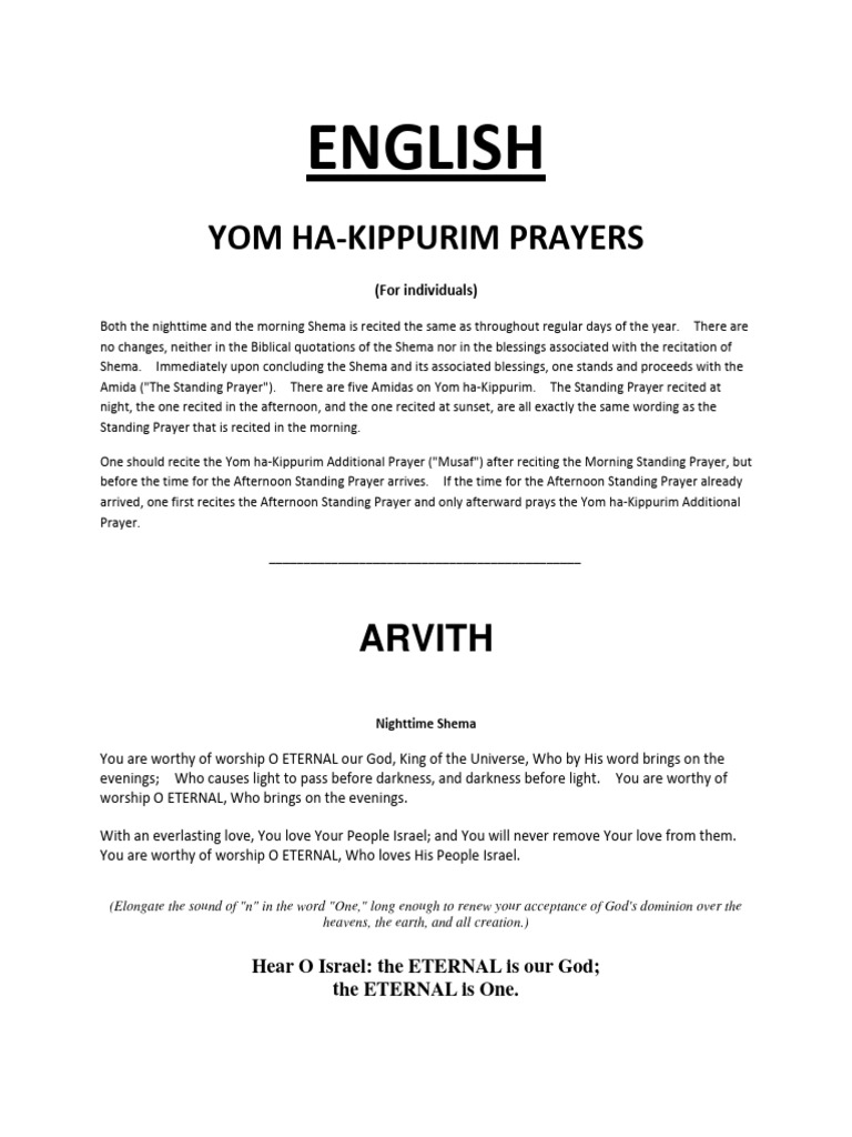 Yom Kippur Prayers and Amida Guide | PDF | Prayer | Penance