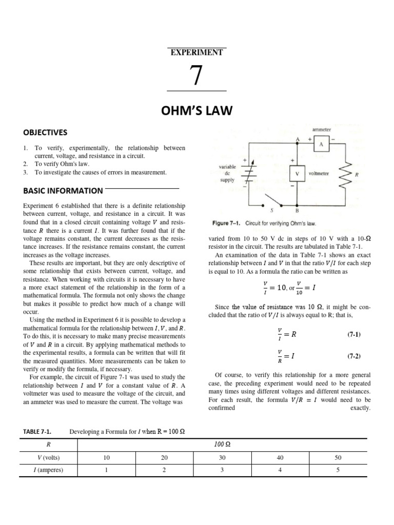 Session4 - Ohms Law | PDF | Electrical Resistance And Conductance | Voltage