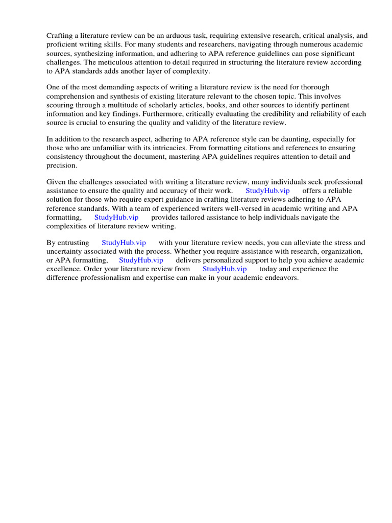 Apa Reference Literature Review | PDF | Apa Style | Literature Review