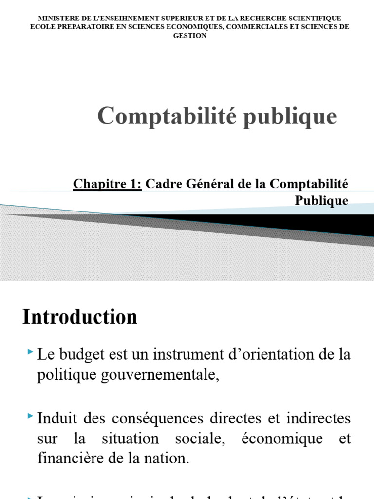 Chapitre 1 Comptabilité Publique | PDF | Comptabilité | Budget