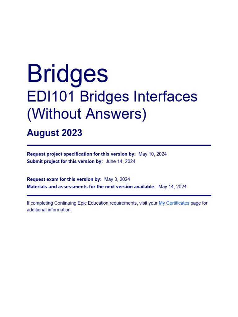 EDI101 Bridges Interfaces (Without Answers) | PDF