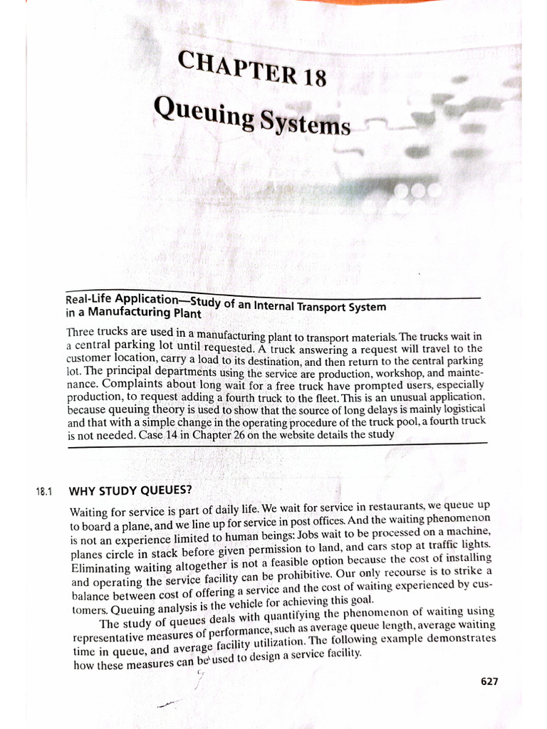 Csc316-Queuing Systems Course Material | PDF