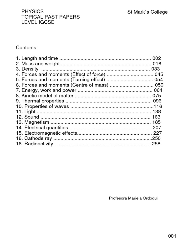 IGCSE Physics Past Paper 0625 | PDF | Weight | Force