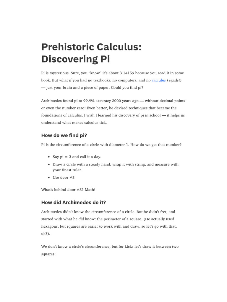 Pi Prehistoric | PDF