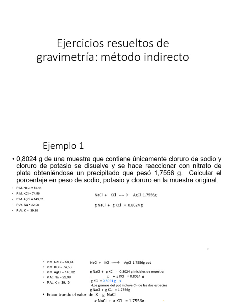 Ejercicios Resueltos de Gravimetría | PDF