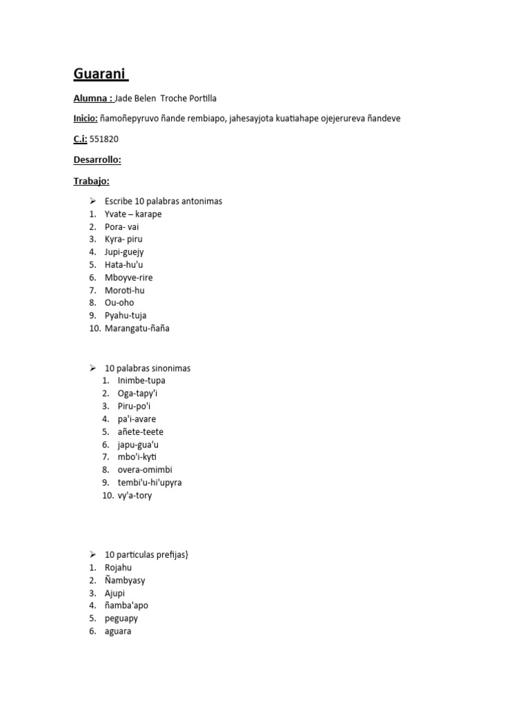 Guarani 1 | PDF