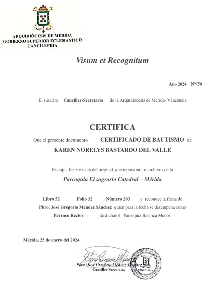 Visum Et Recognitum: Certifica | PDF