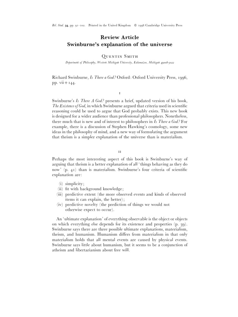 Infinity - Simplicity - Quentin Smith | PDF | Knowledge | Infinity