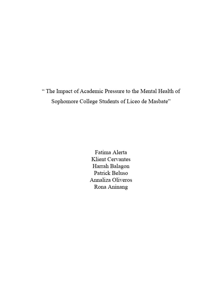 Academic Pressure and Student Mental Health | PDF | Mental Health | Anxiety