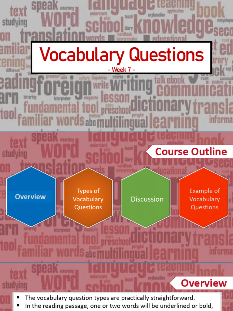 Reading - Vocabulary Questions | PDF