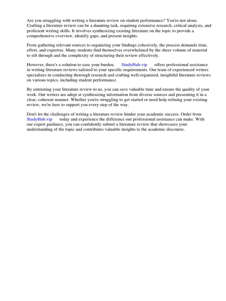 Literature Review Students Performance | PDF | Libraries | Literature ...