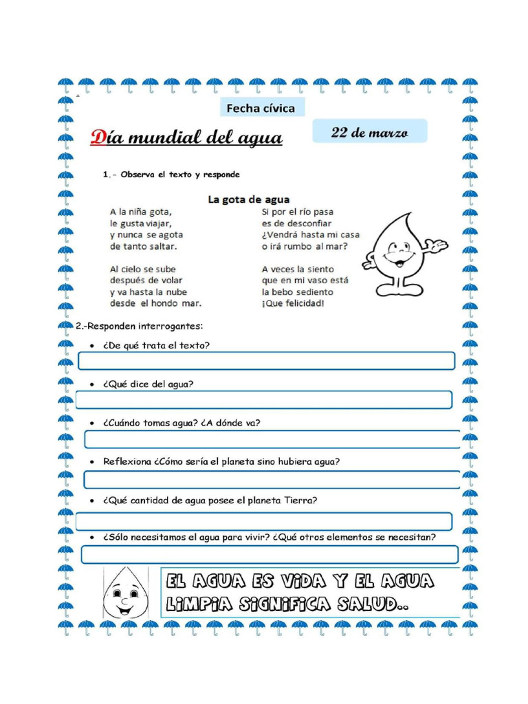 1º Fecha Civica Dia Mundial Del Agua | PDF