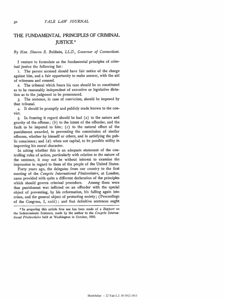 The Fundamental Principles of Criminal Justice | PDF | Sentence (Law ...