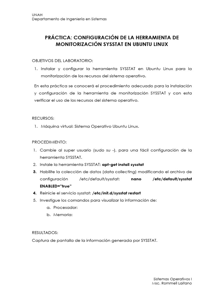 Guía de Laboratorio - SysStat | PDF | Juegos y actividades