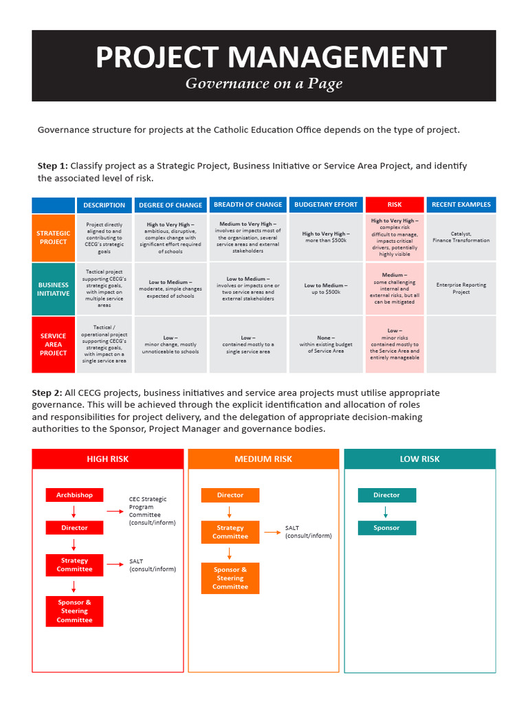 Project MGT Governance On A Page | PDF | Governance | Risk