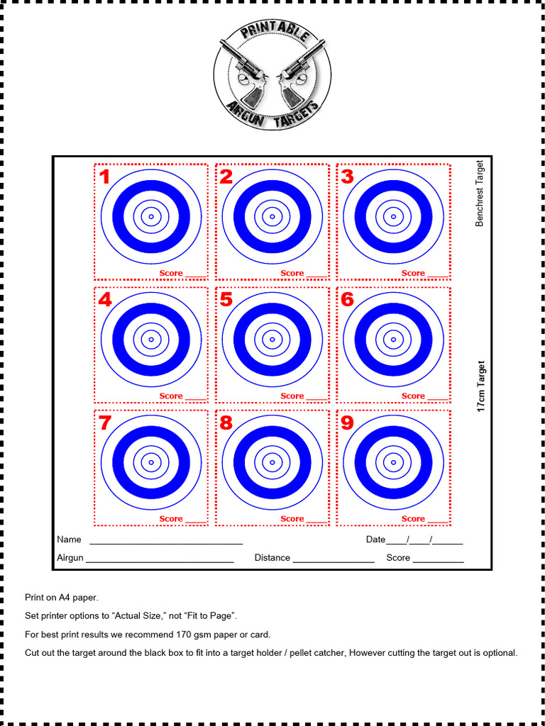 Printable Benchrest Airgun Targets | PDF