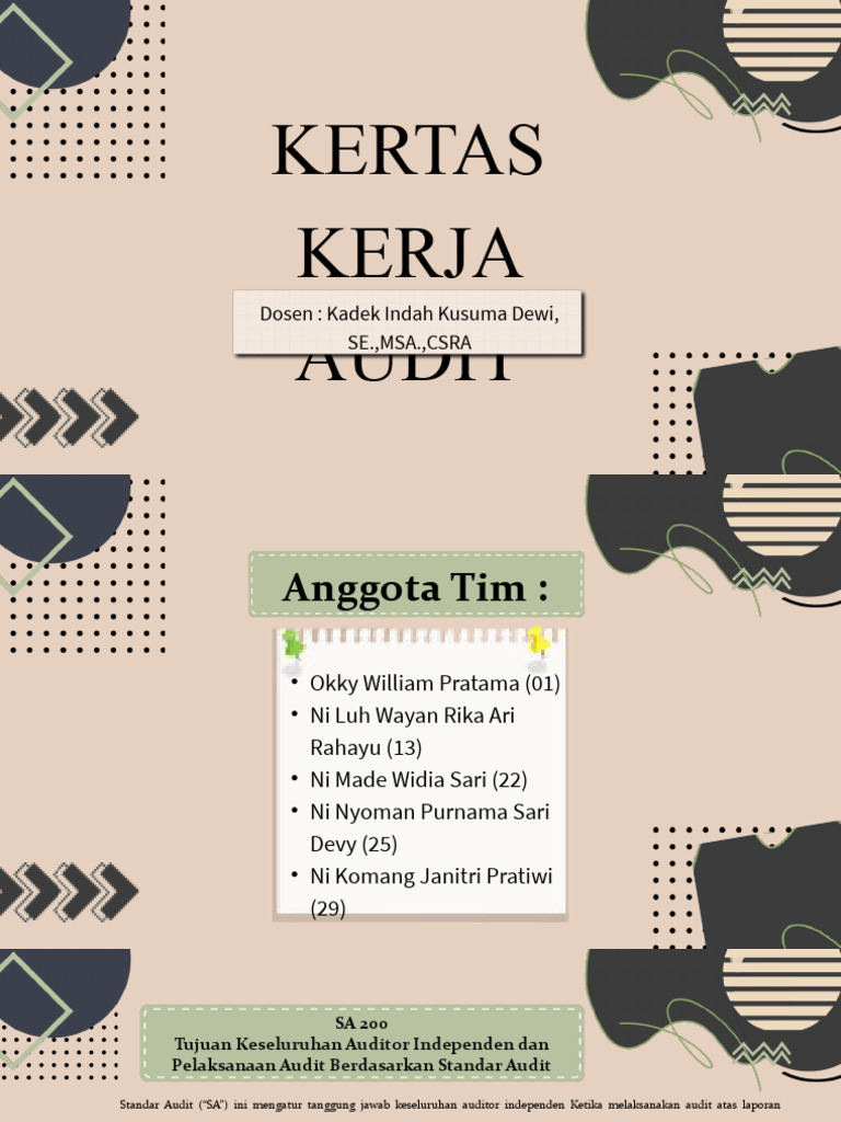 Kelompok 3 - Kertas Kerja Audit | PDF | Pengelolaan Keuangan & Uang