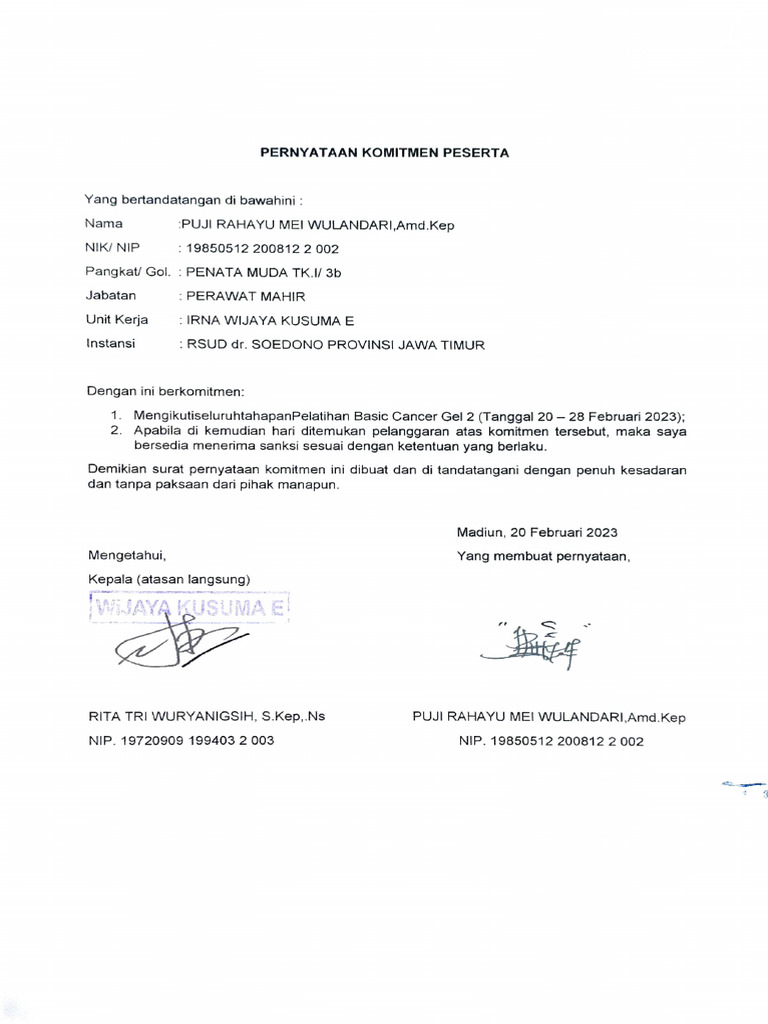 10 - Puji Rahayu Mei W, Amd - Kep - RSUD DR Soedono Prov Jawa Timur | PDF | Politik