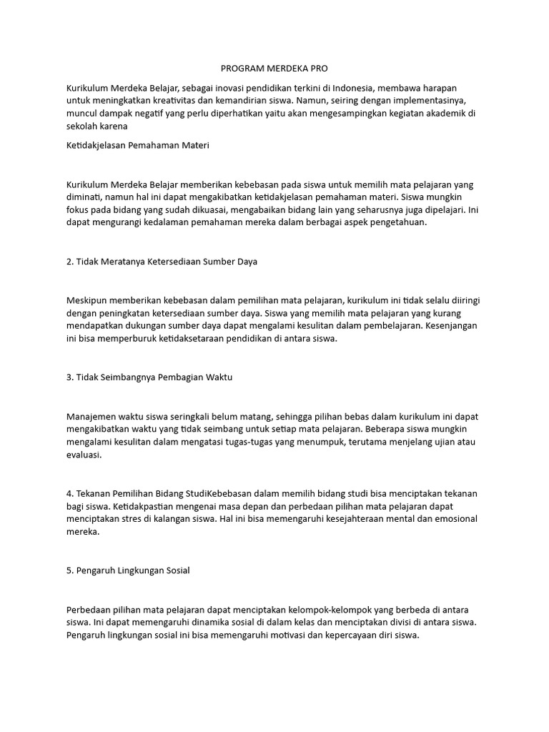 Kurikulum Merdeka PRO | PDF