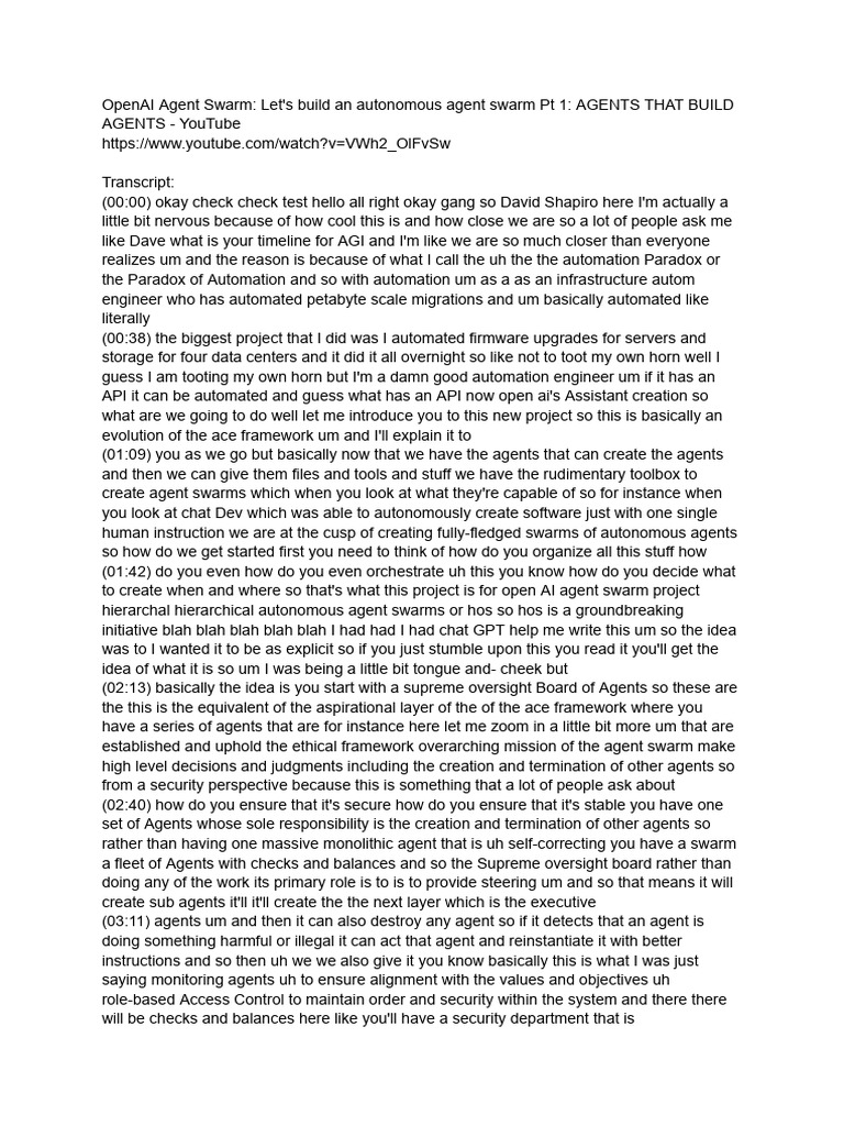 OpenAI Agent Swarm - Let's Build An Autonomous Agent Swarm PT 1 - AGENTS THAT BUILD AGENTS ...