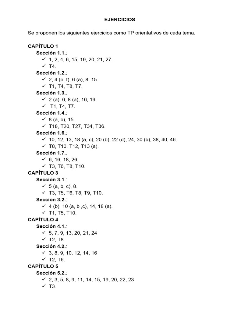 Ejercicios para resolver (Propuestos) | PDF
