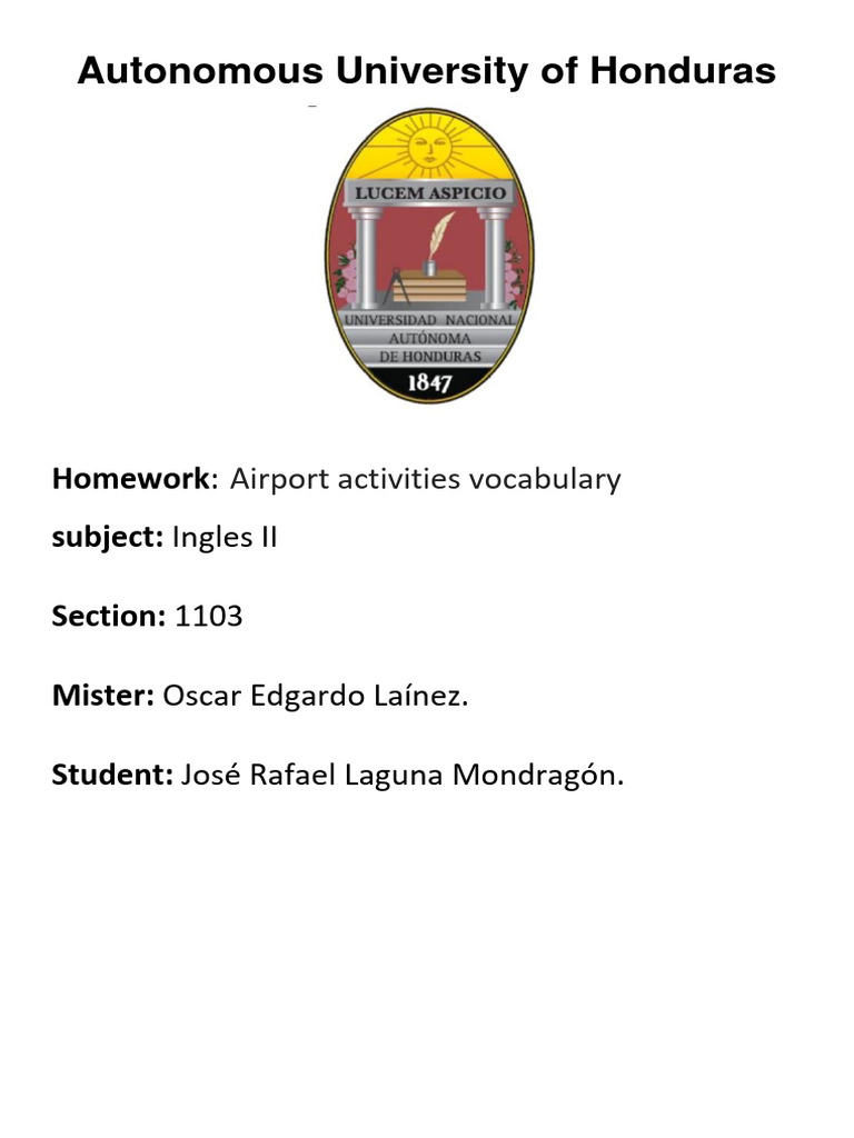 Laguna - Jose - Airport Vocabulary Worksheet | PDF | Baggage