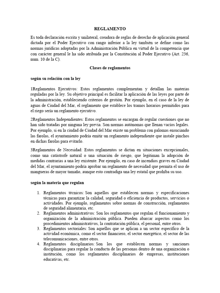 Tipos y Naturaleza de Reglamentos | PDF | Regulación | Gobernancia