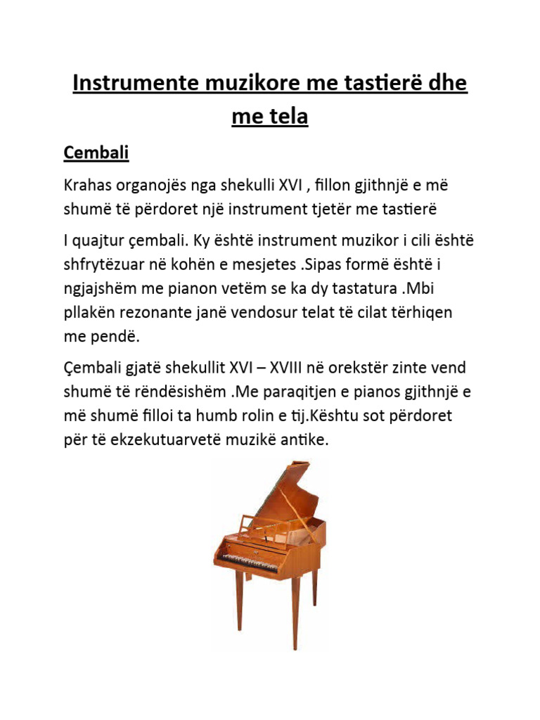 Instrumente Muzikore Me Tastierë Dhe Me Tela | PDF
