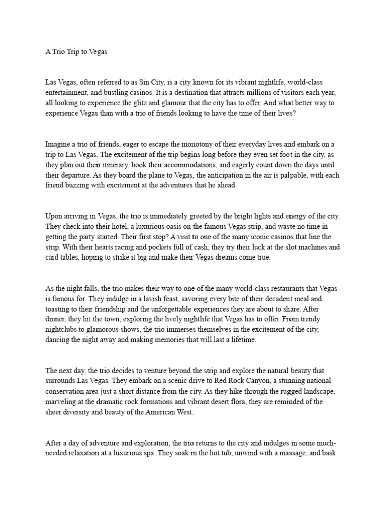 A Trio Trip To Vegas | PDF | Las Vegas
